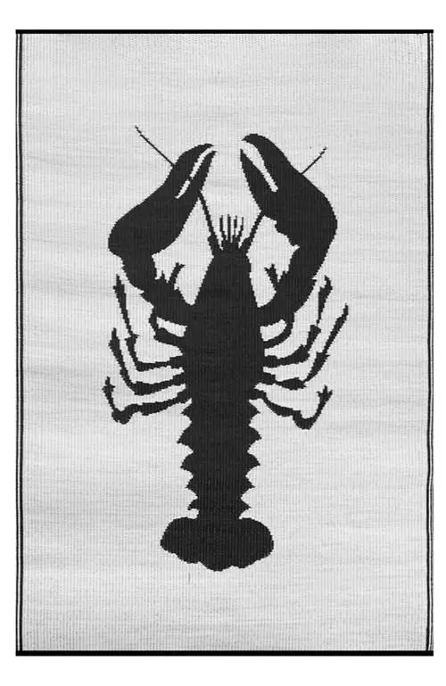 MAD MATS Lobster Black & White Rug - Black And White