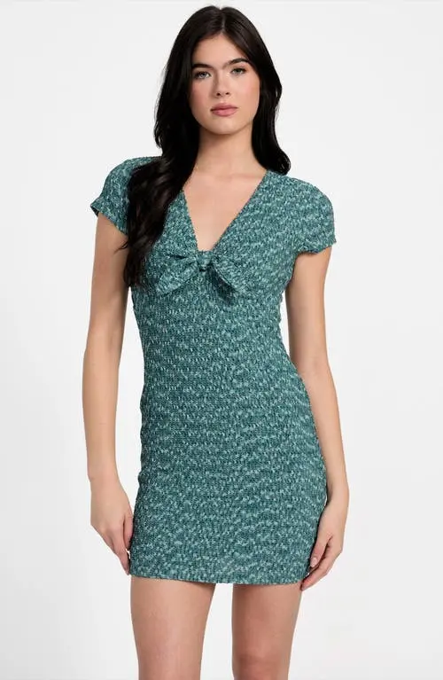 Guess Body-con Mini Dress With Tie Front