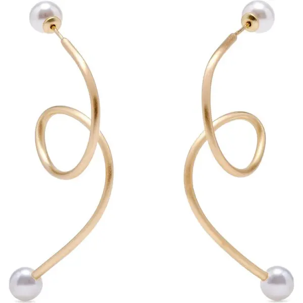 Cult Gaia Tazia Loop Drop Earrings - Pearl