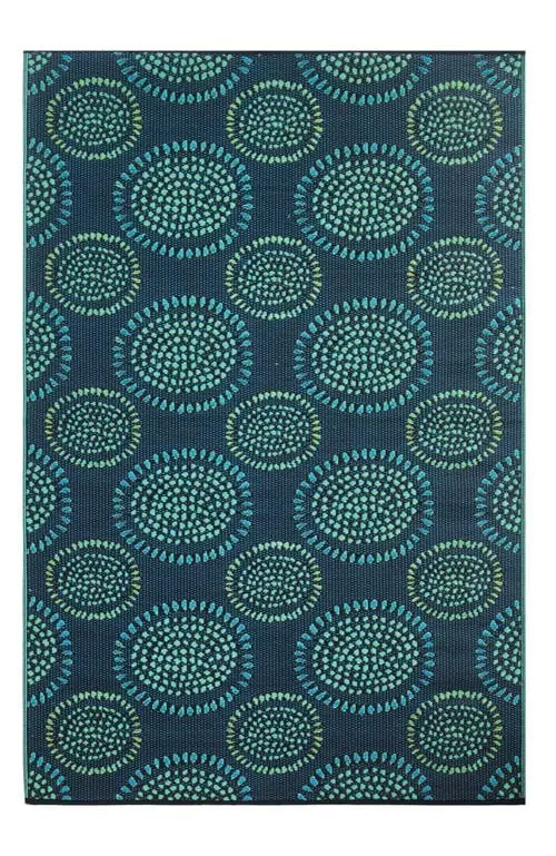 MAD MATS Molly Black & Aqua Rug