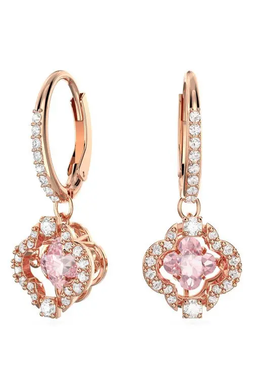 SWAROVSKI Una Clover Crystal Drop Earrings - Pink
