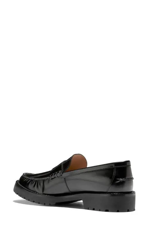 Cole Haan Treena Lug Penny Loafer - Black Box Leather