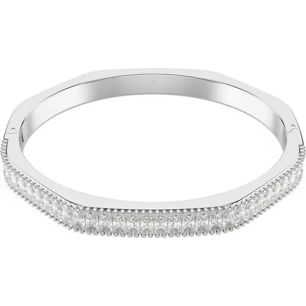 SWAROVSKI Matrix Crystal Bangle - White/ Silver