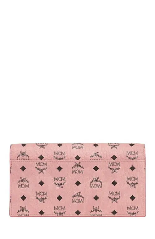 Mcm Aren Crossbody Wallet In Visetos - Brown