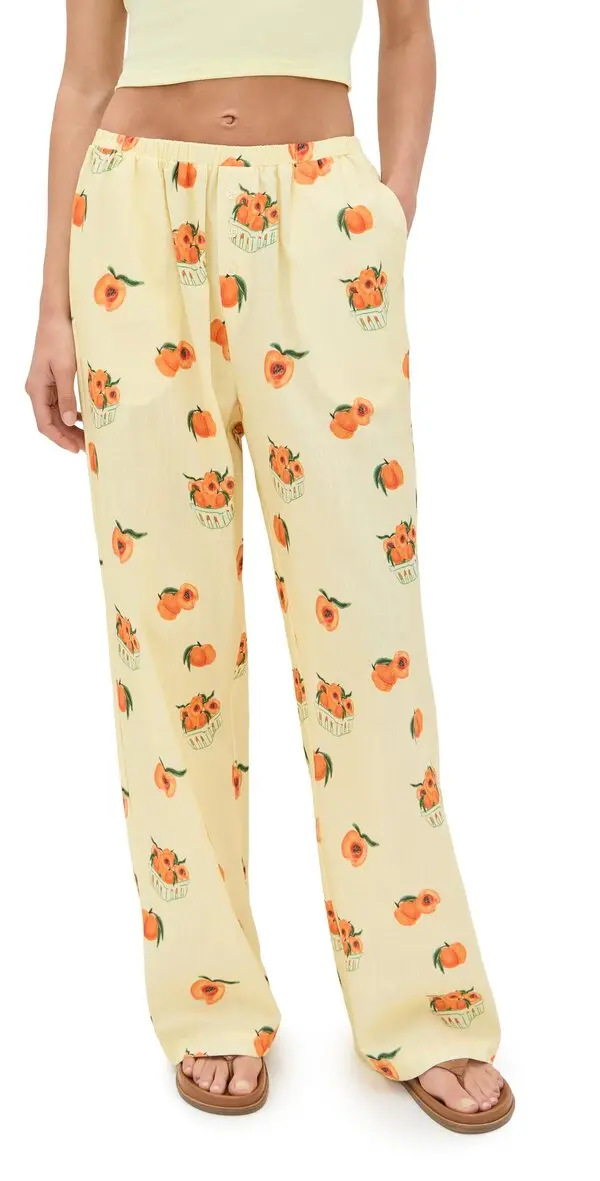 BAILEY ROSE Peach Print Long Pants