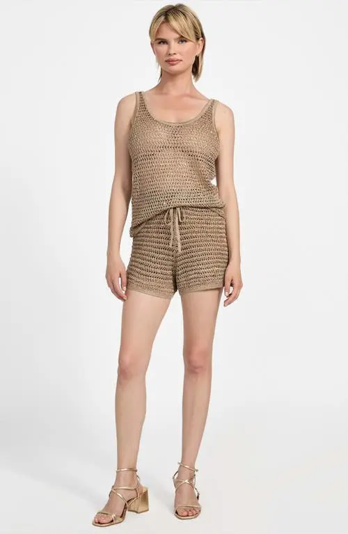 Guess Ava Open Stitch Tank - Wet Sand Multi