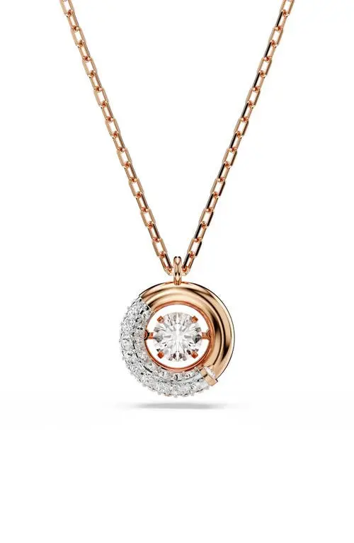 SWAROVSKI Dextera Dancing Crystal Pendant Necklace - Rose Gold