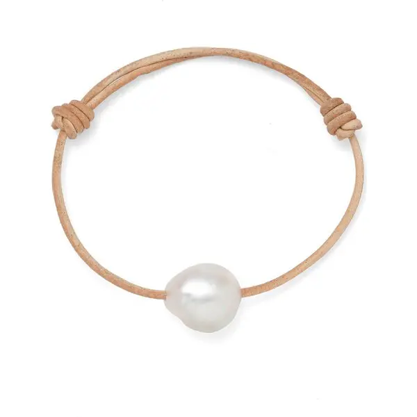 Lady Grey Freshwater Pearl Knot Bracelet - Tan