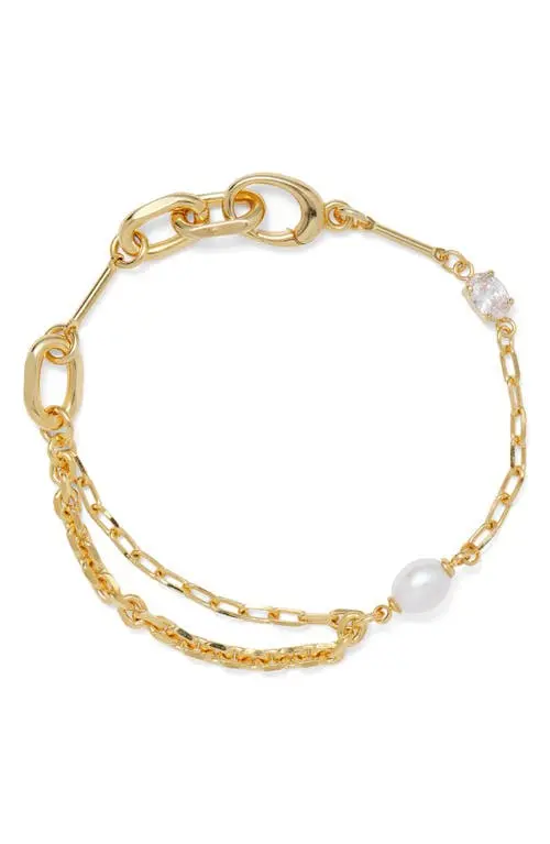 Lady Grey Sophie Freshwater Pearl Bracelet - Gold/ Clear