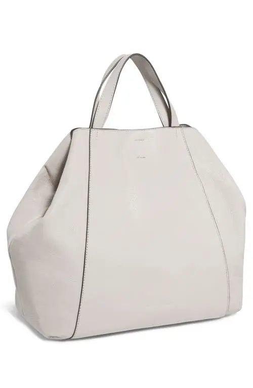 AIMEE Empire Convertible Leather Tote - Chalk