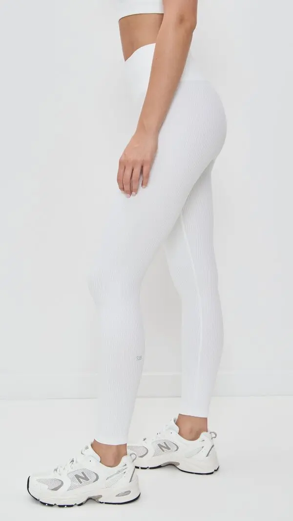 Splits59 Airweight Rib High Waist 7/8 Leggings - White
