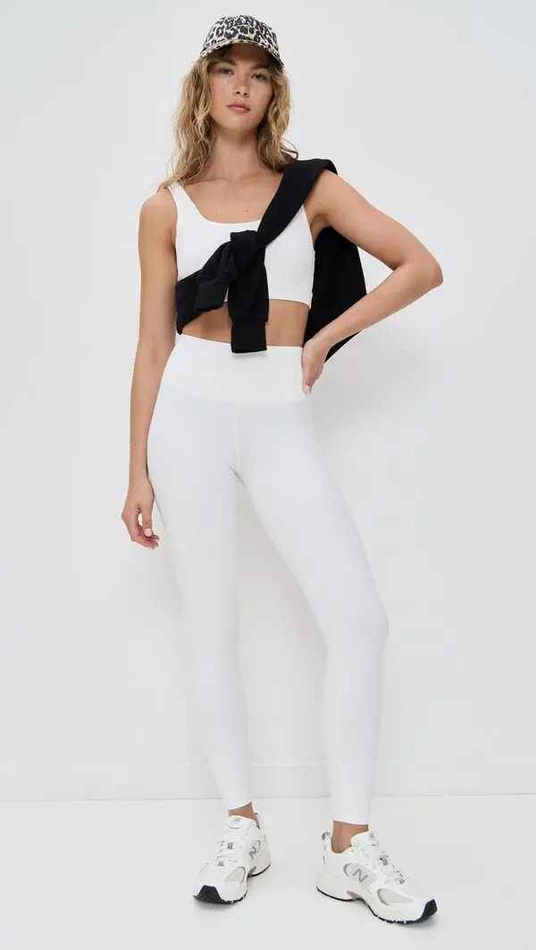 Splits59 Airweight Rib High Waist 7/8 Leggings - White