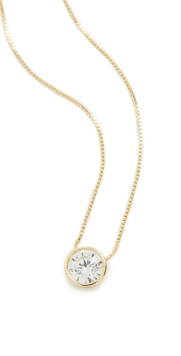 Shashi Solitaire Moissanite Vermeil Necklace - Gold
