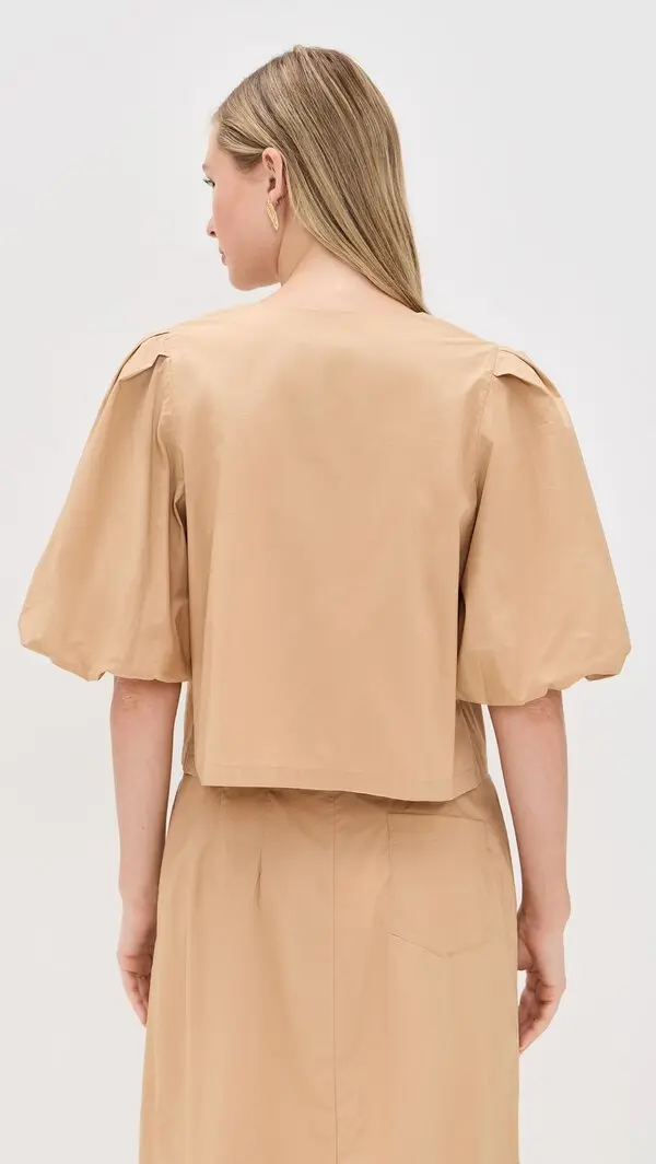 LE BOP Liza Puff Sleeve Shirt - Tan