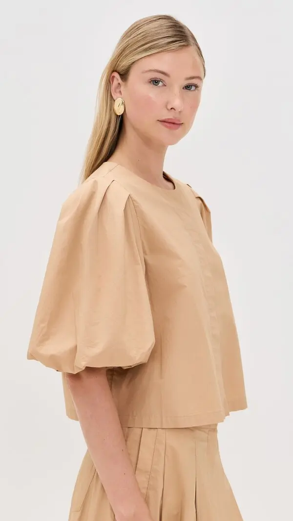 LE BOP Liza Puff Sleeve Shirt - Tan