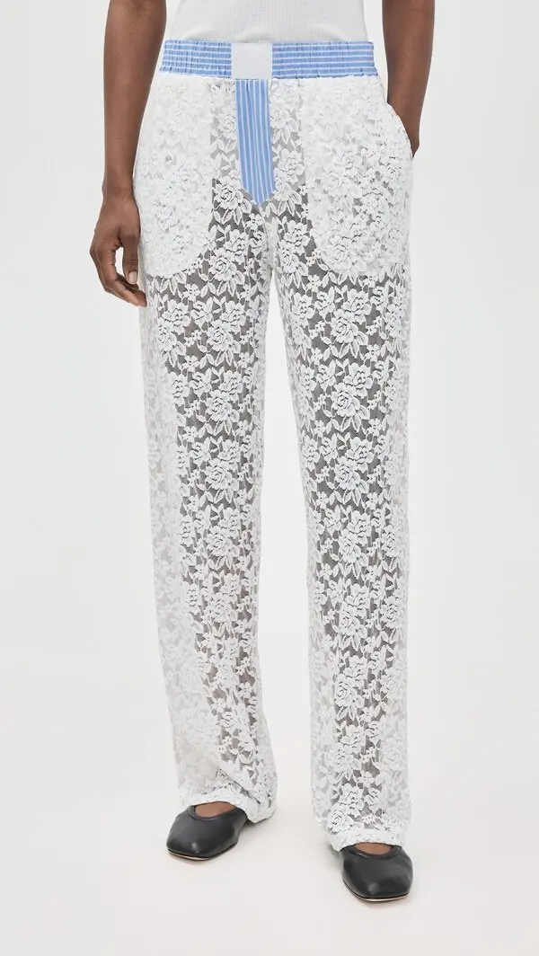 Lioness Cobain Lace Pants - Porcelain