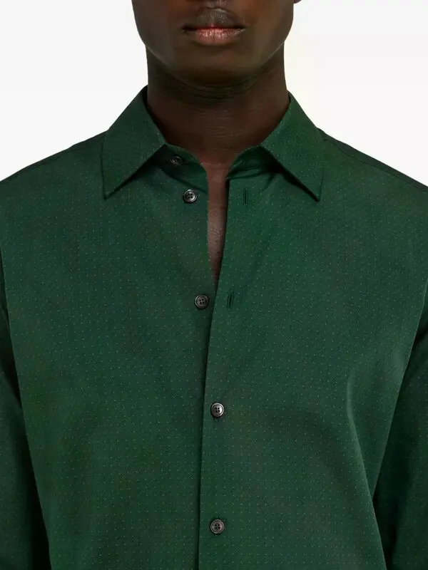 FERRAGAMO Micro-patterned Shirt - Green