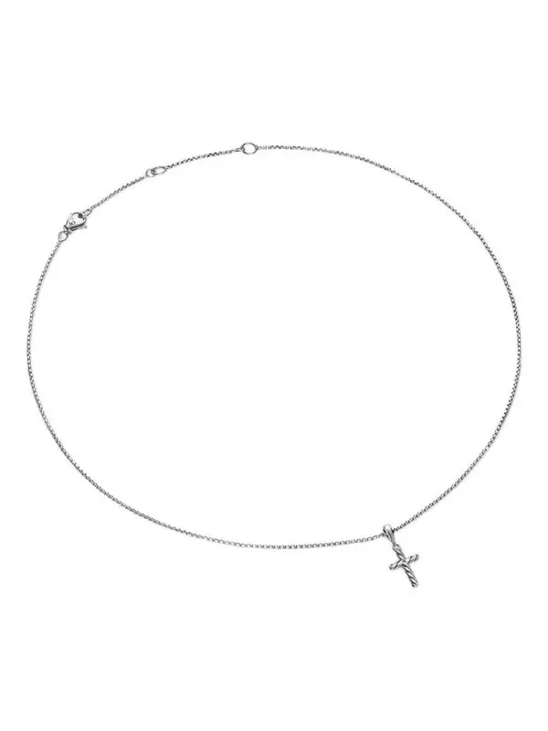 David Yurman Cable Cross Pendant Necklace - Silver