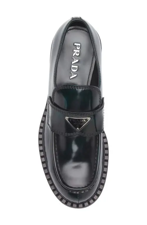 Prada Leather Loafer - Bosco