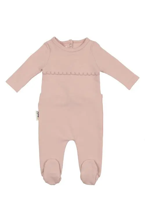 MANIÈRE Embroidered Yoke Footie - Powder Pink