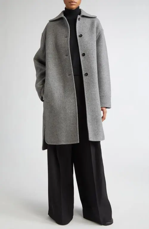 JIL SANDER Relaxed Virgin Wool Coat - Pebble