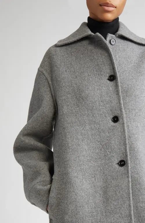 JIL SANDER Relaxed Virgin Wool Coat - Pebble