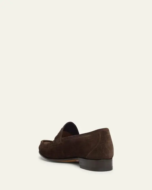 TOM FORD York Suede Penny Loafers