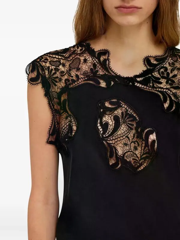 FERRAGAMO Lace-detail Silk Maxi Dress