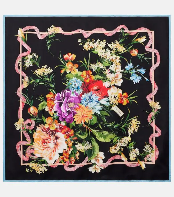 Dolce & Gabbana Floral Silk Twill Scarf - Multicoloured