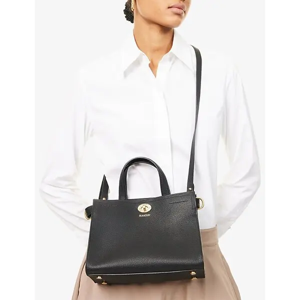 Burberry Mini Leather Tote Bag - Black