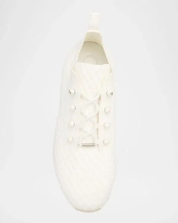 JIMMY CHOO Veles Knit Sneakers - White