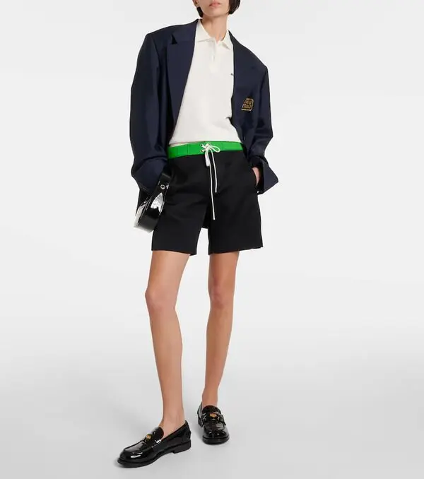 Miu Miu Cotton Pique Polo Shirt With Logo Detail