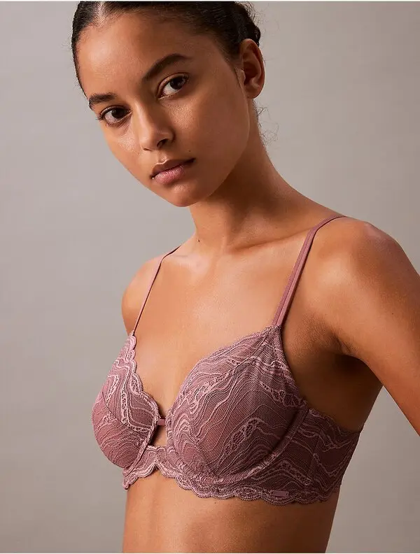 Calvin Klein Sensual Stretch Lace Unlined Full Coverage Bra - Vintage Pink