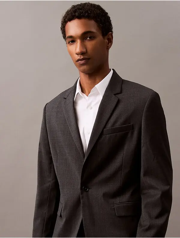 Calvin Klein Wool Blend Single-breasted Blazer