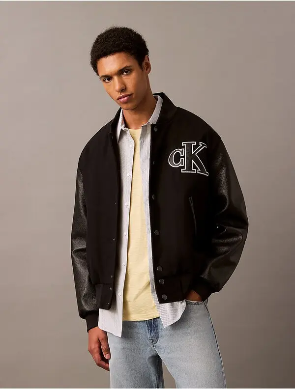 Calvin Klein Varsity Monogram Bomber Jacket
