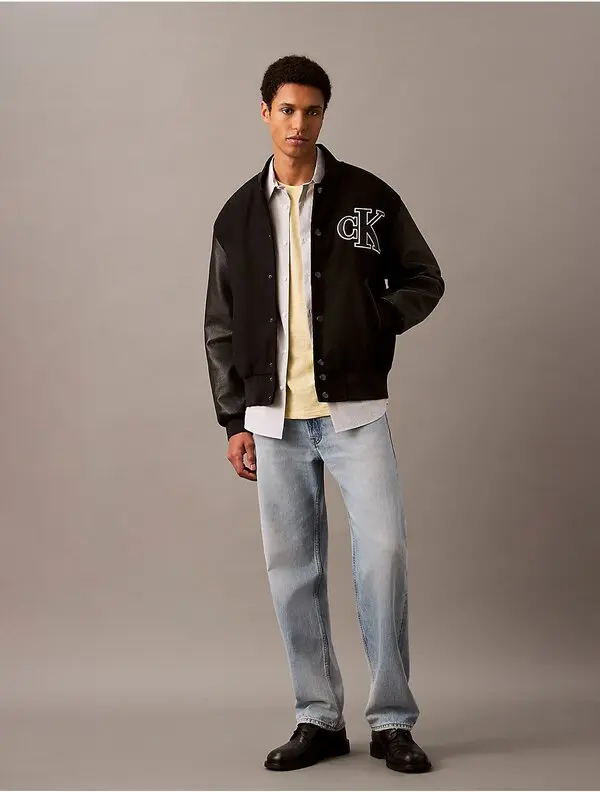 Calvin Klein Varsity Monogram Bomber Jacket