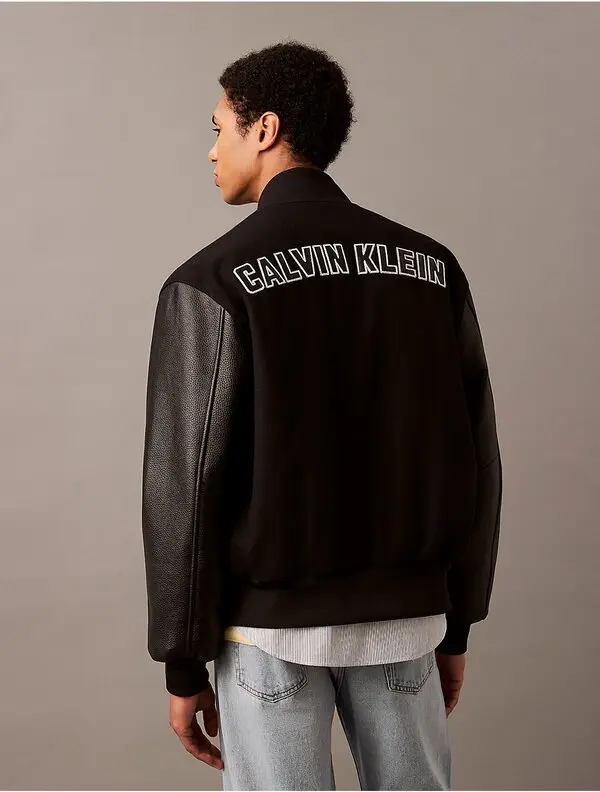 Calvin Klein Varsity Monogram Bomber Jacket