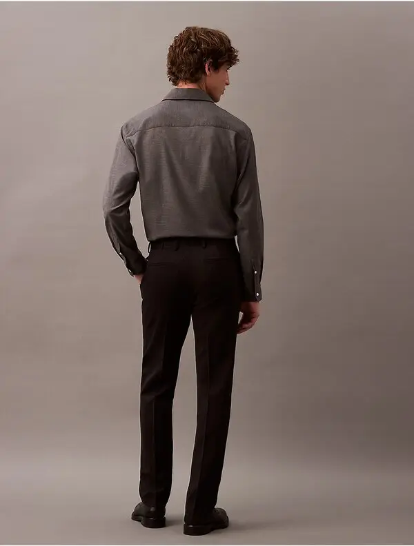 Calvin Klein Slim Wool Gabardine Trouser - Charcoal Heather
