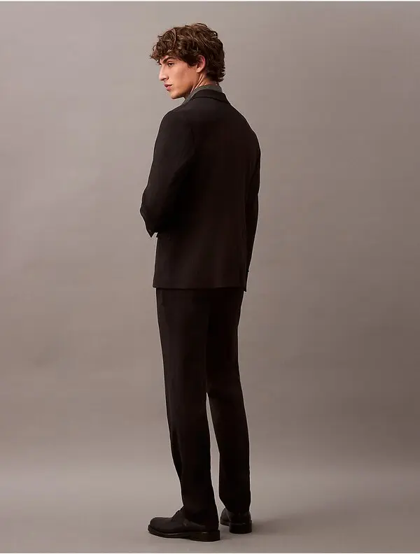 Calvin Klein Slim Wool Gabardine Trouser - Charcoal Heather