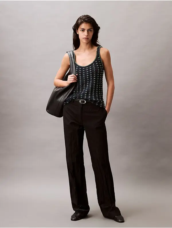 Calvin Klein Beaded Cotton Crochet Tank