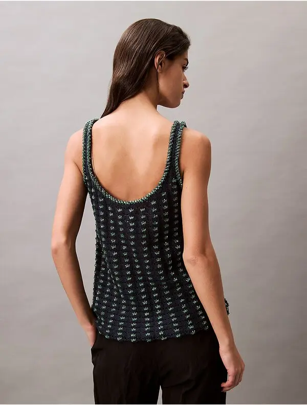 Calvin Klein Beaded Cotton Crochet Tank