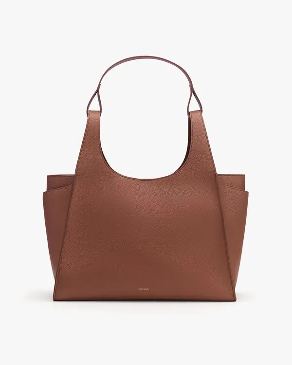 Cuyana Double Loop Satchel Bag - Dark Chestnut
