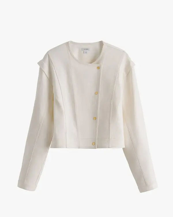 Cuyana Light Sculpted Jacket - Ecru