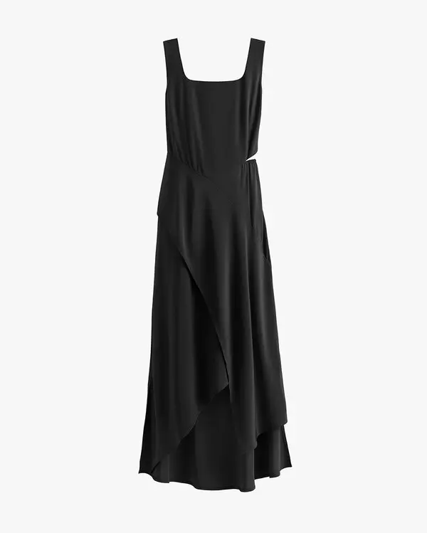 Cuyana Silk Cut Out Maxi Dress - Black