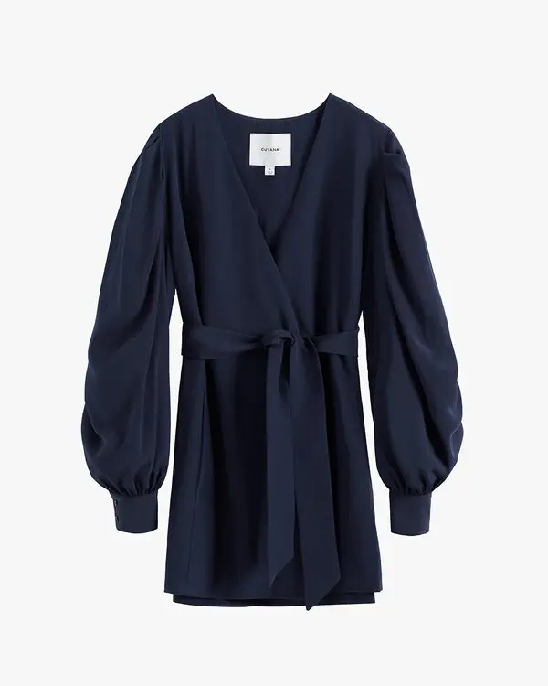 Cuyana Silk Puff Sleeve Wrap Jacket