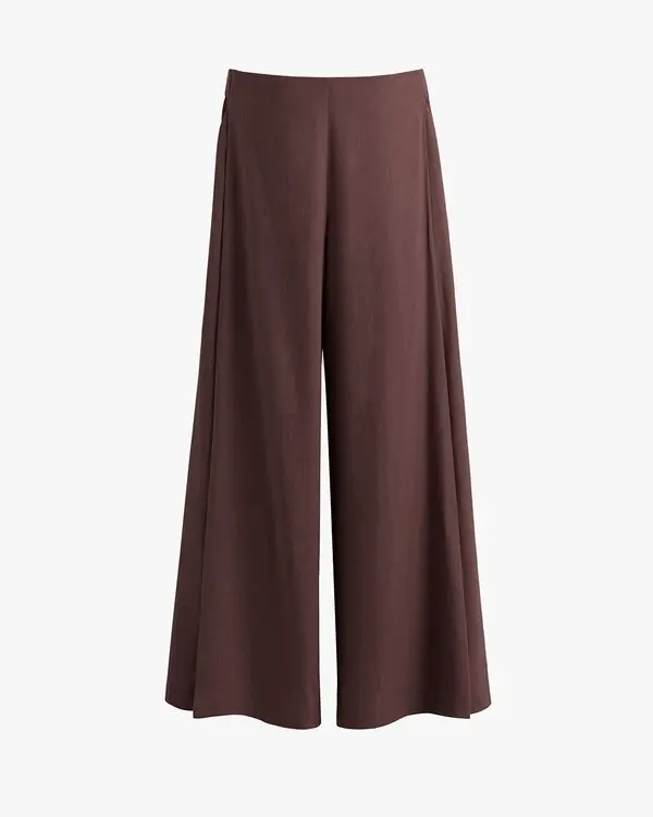 Cuyana Linen Pleated Wide-leg Pants - Coffee