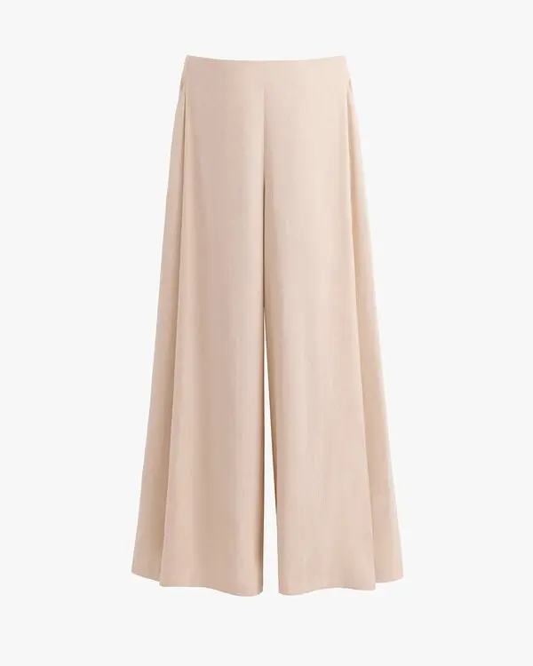 Cuyana Linen Pleated Wide-leg Pants - Sand