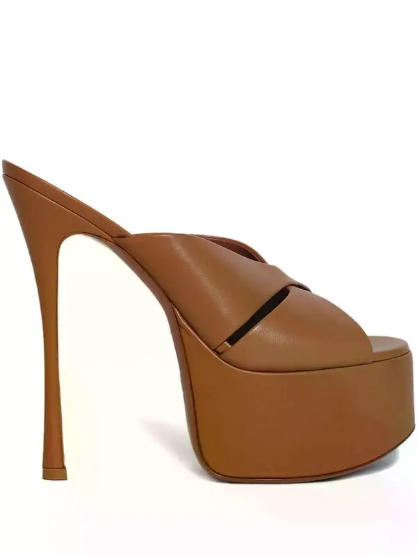 Amina Muaddi Salma Platform Sandals - Brown