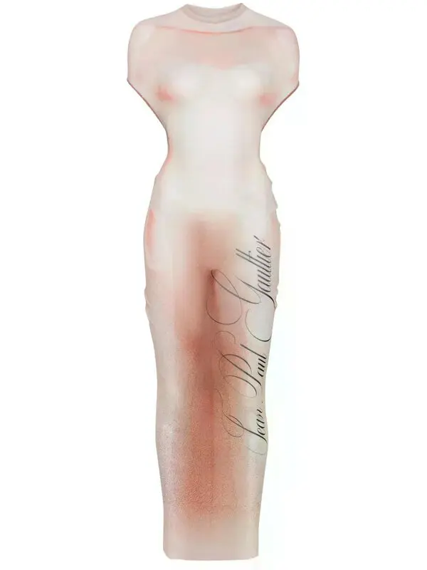 JEAN PAUL GAULTIER Silhouette-print Maxi Dress - Pink