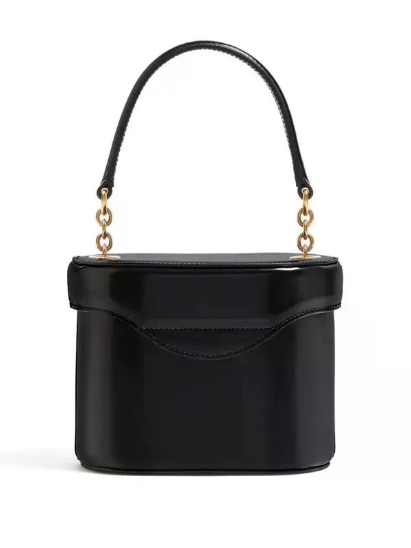Valentino Garavani Vain Vanity Bag In Shiny Calfskin - Black